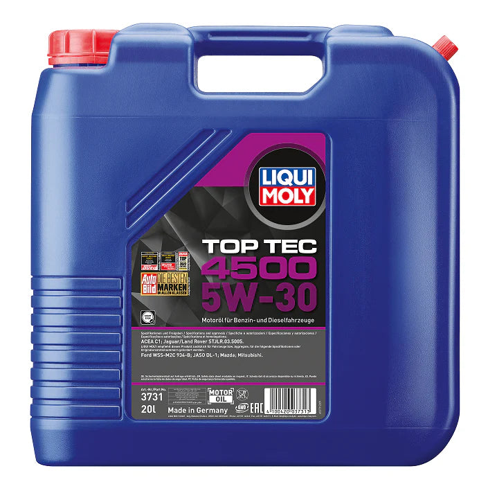 LIQUI MOLY Top Tec 4500 5W-30 (20 L) – Engine Oil – Jaguar / Land Rove ...