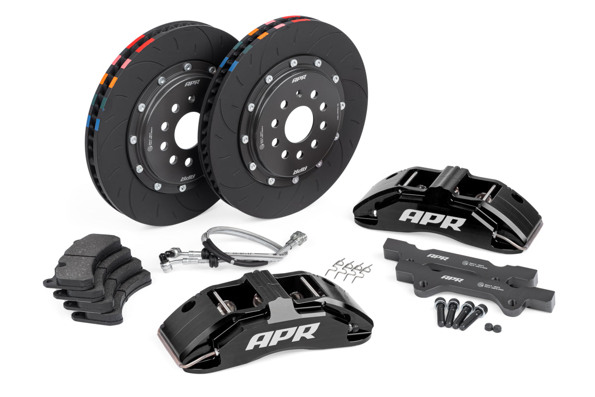 APR BRAKES - 350X34MM 2 PIECE 6 PISTON KIT - FRONT - BLACK - (PQ35 312 ...