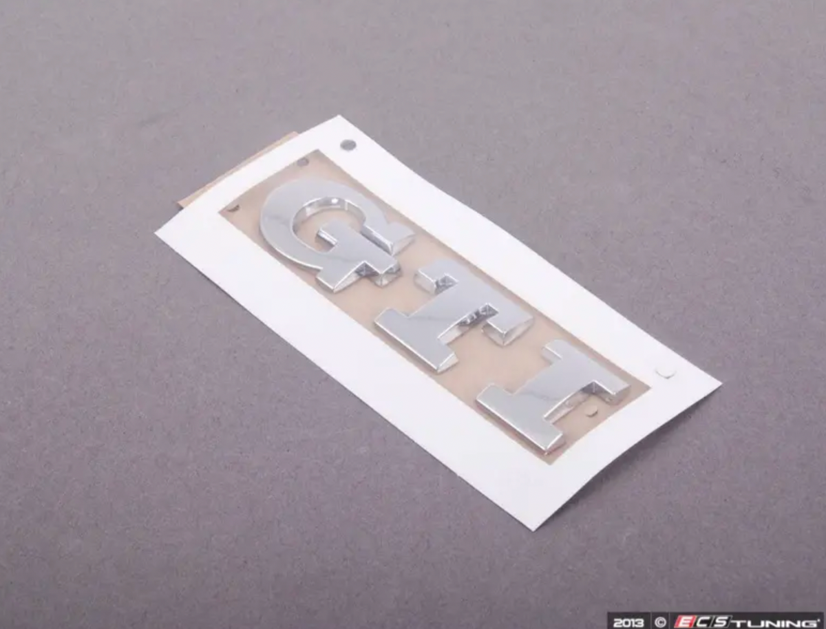 Genuine Rear "GTI" Emblem MK5/6 - Chrome 1K0 853 675 BJ 739 — VAG ...